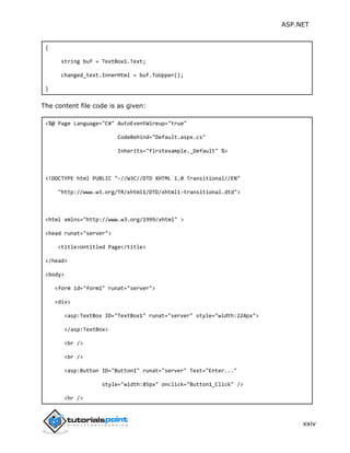 Asp.net tutorial | PDF