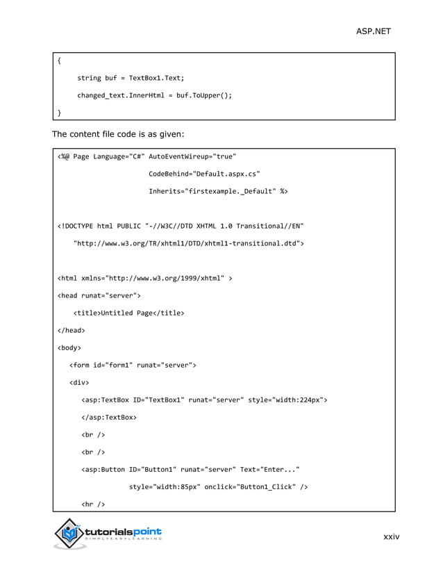 Asp.net tutorial | PDF