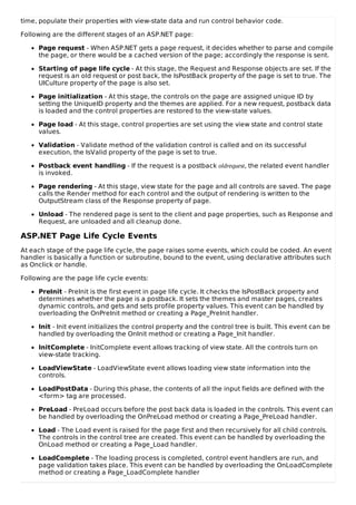 Asp.net life cycle | PDF