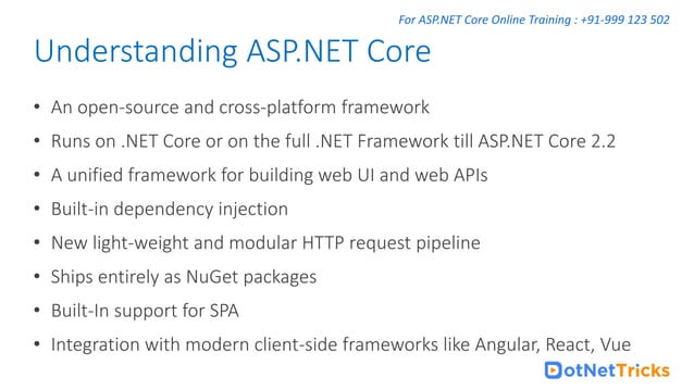 Getting Started Asp Core Training Tutorial Beginner To Advance Ppt Free Download
