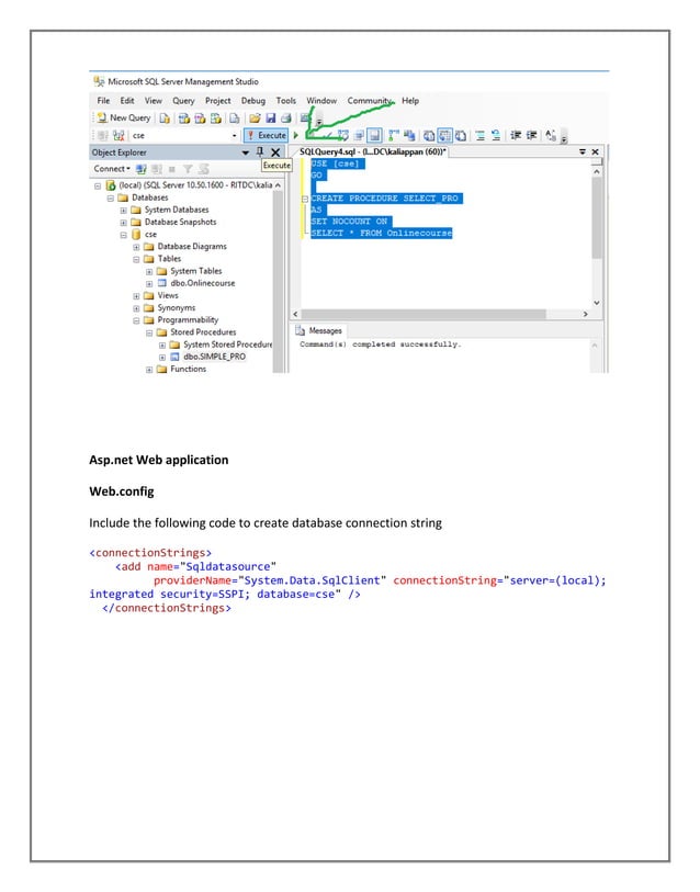 ASP.NET-stored procedure-manual | PDF | Web Development | Internet ASP.NET-stored procedure-manual | PDF | Web Development | Internet