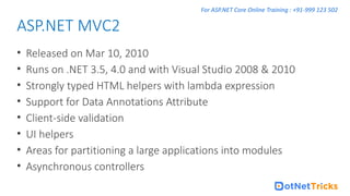 Introduction Asp.Net MVC5 |MVC5 Tutorial for Beginners & Advanced | Dot Net Tricks | PPT