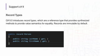 Asp.net Core 5 and C# 9 - #SnetTalks2 | PPT