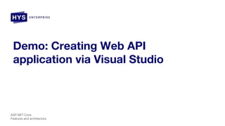 “ASP.NET Core. Features and architecture” | PPT