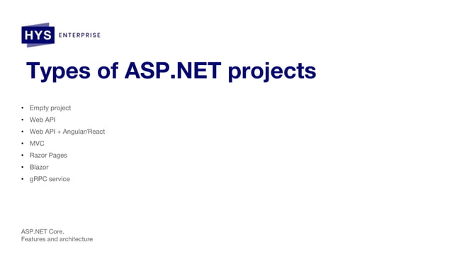 “ASP.NET Core. Features and architecture” | PPT