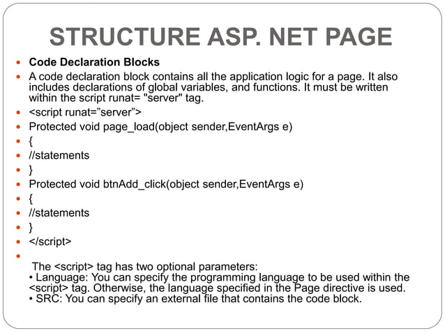 Unit - 1: ASP.NET Basic | PPTX