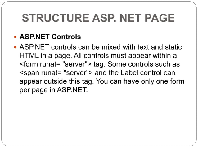 Unit - 1: ASP.NET Basic | PPTX