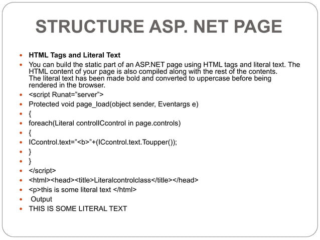 Unit - 1: ASP.NET Basic | PPTX