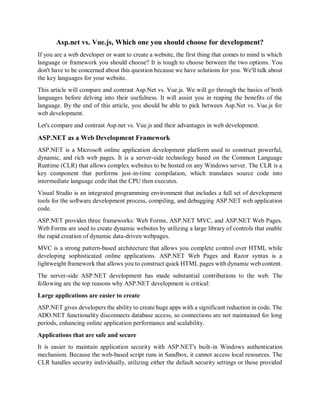 Asp.net Vs Vue.js.pdf | Web Development | Internet