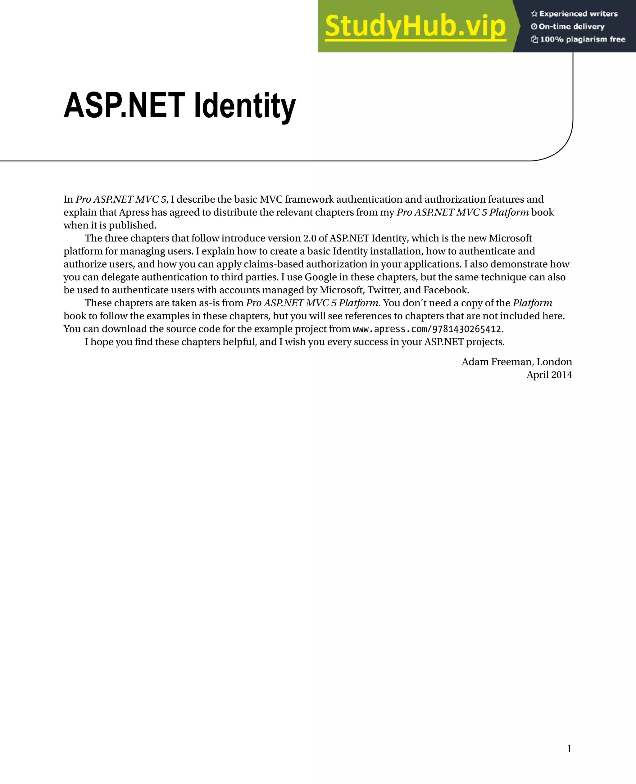 ASP.NET Identity | PDF | Databases | Computer Software and Applications