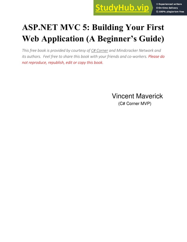 ASP.NET MVC 5 Building Your First Web Application (A Beginner S Guide | PDF