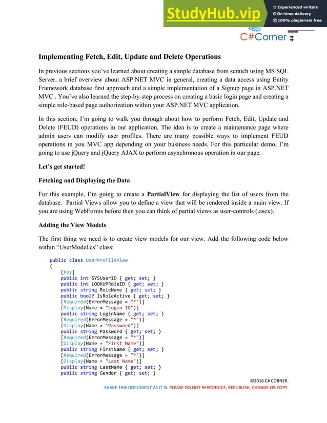 Aspnet Mvc 5 Building Your First Web Application A Beginner S Guide Pdf