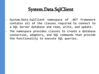 Asp .Net Database Connectivity Presentation.pptx