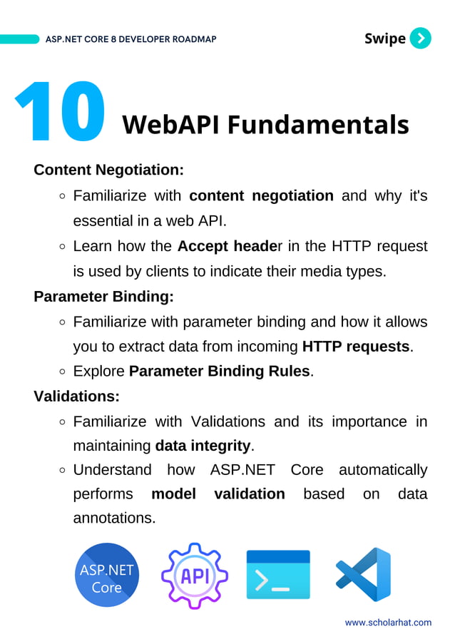 ASP.NET 8 Developer Roadmap By ScholarHat PDF | PDF
