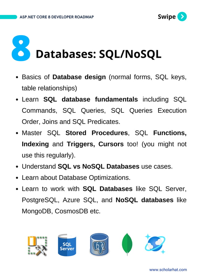 ASP.NET 8 Developer Roadmap By ScholarHat PDF | PDF