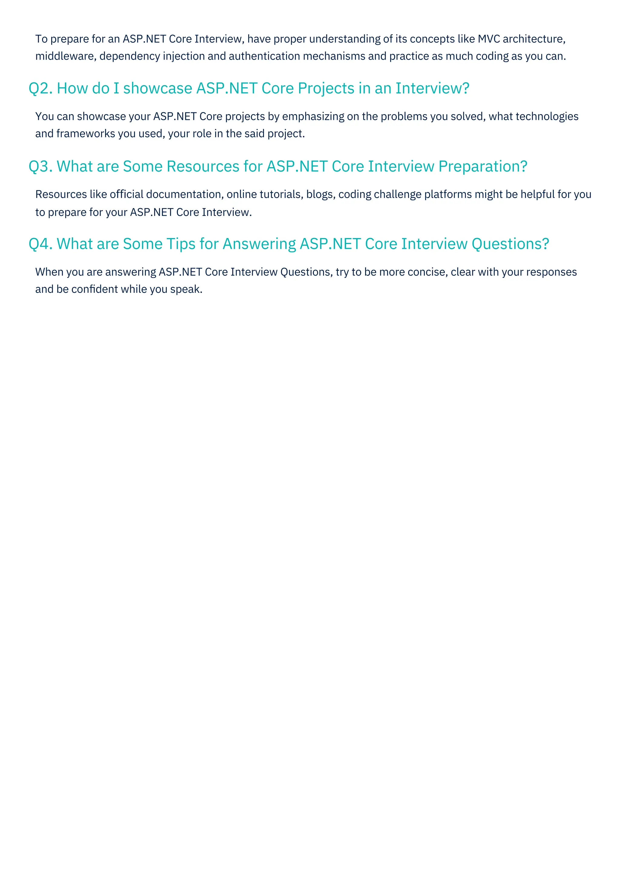 ASP.NET Core Interview Questions PDF By ScholarHat.pdf | Cloud Computing | Internet