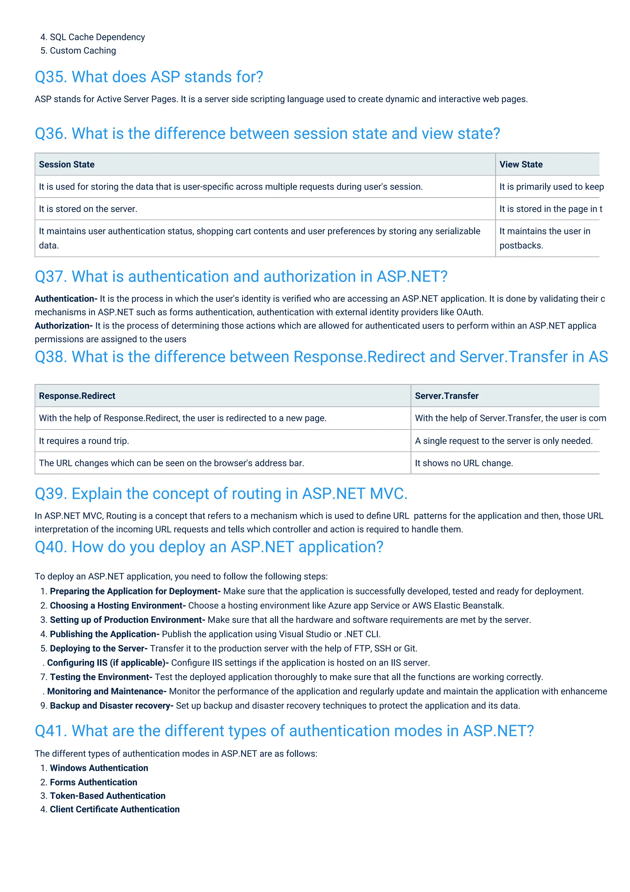 ASP.NET Interview Questions PDF By ScholarHat | PDF