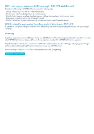 ASP.NET Interview Questions PDF By ScholarHat | PDF