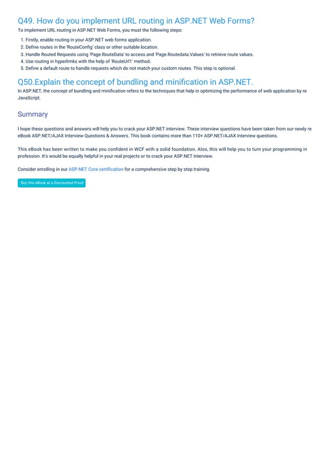 ASP.NET Interview Questions PDF By ScholarHat | PDF