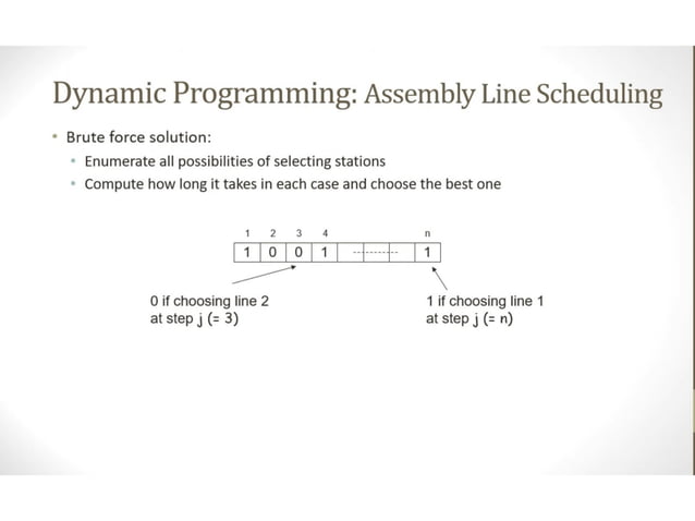 Assembly Line Scheduling Algorithm using Dynamic Programming | PPTX