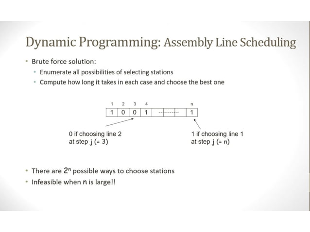 Assembly Line Scheduling Algorithm using Dynamic Programming | PPTX Assembly Line Scheduling Algorithm using Dynamic Programming | PPTX