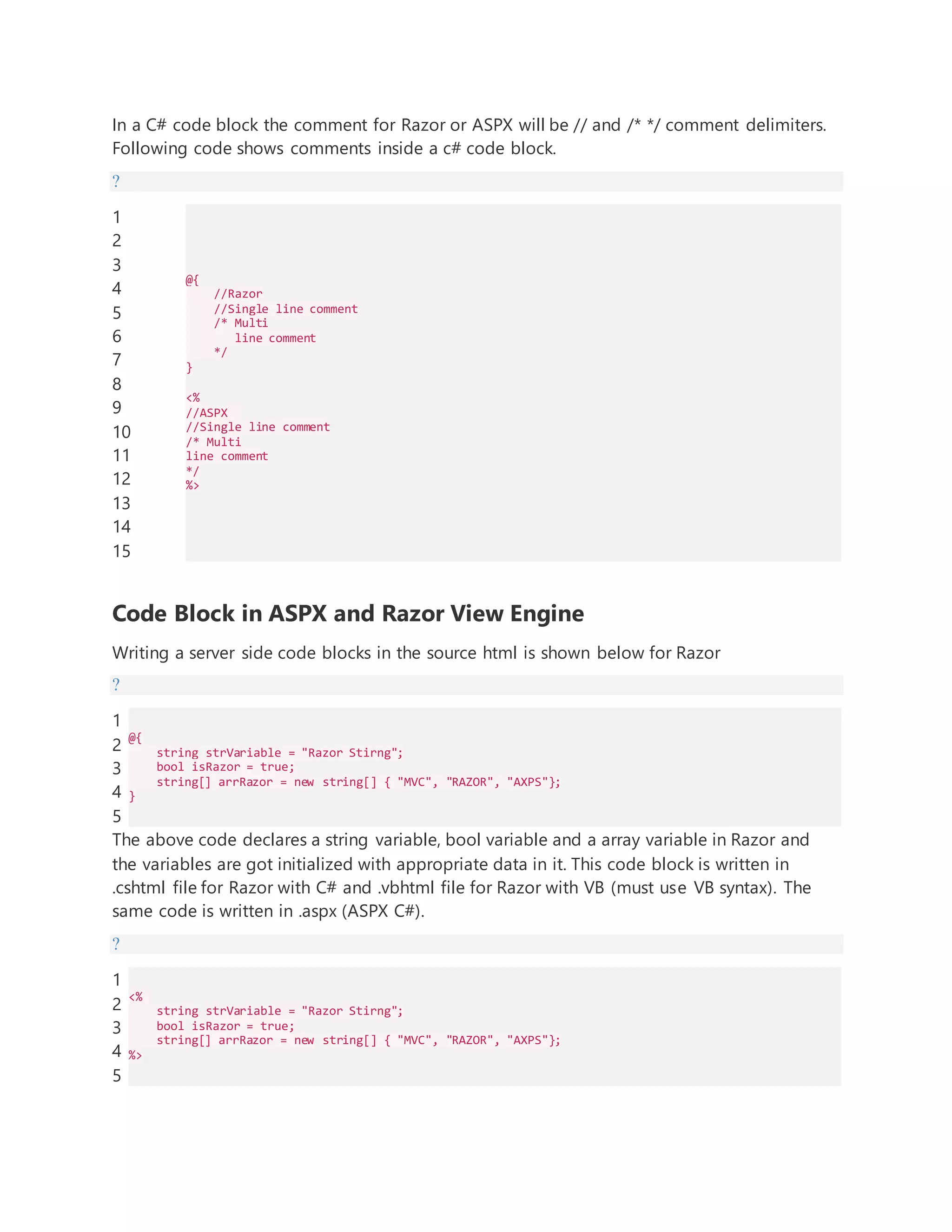 Asp 4-razor-introduction of view engine | PDF | Web Design and HTML | Internet
