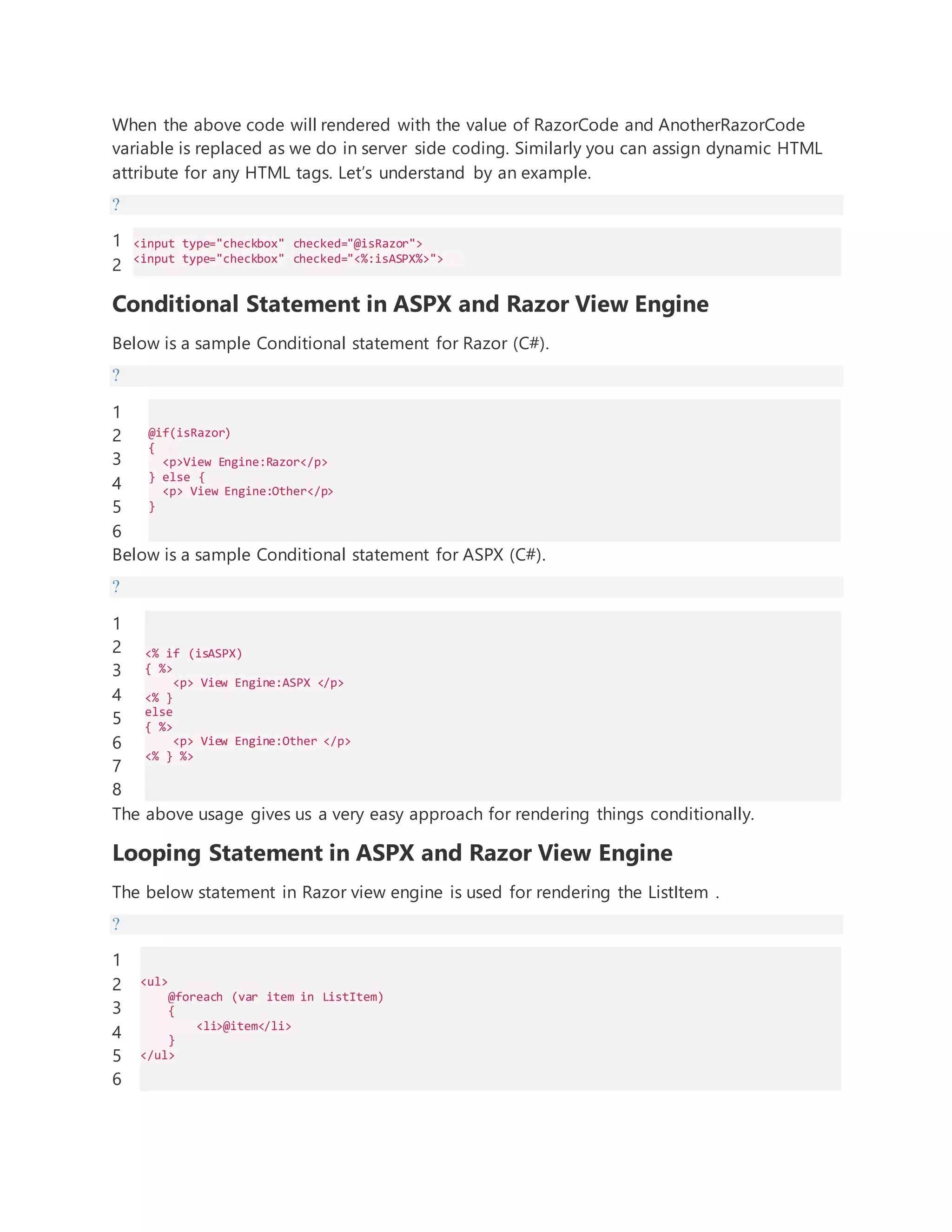 Asp 4-razor-introduction of view engine | PDF Asp 4-razor-introduction of view engine | PDF