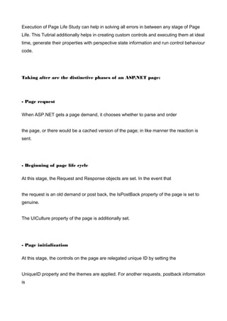 Asp dot net lifecycle in details | PDF