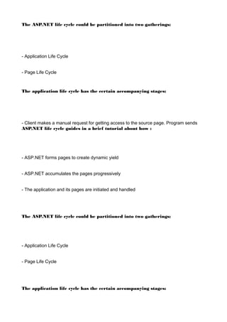 Asp dot net lifecycle in details | PDF