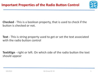 Asp.net Radiobutton control | PPT