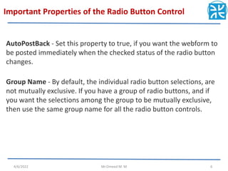 Asp.net Radiobutton control | PPT
