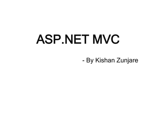 Asp Mvc Introduction Ppt