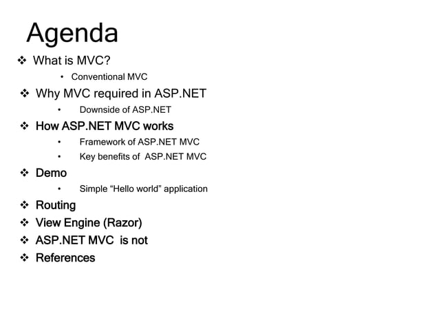 ASP.NET MVC Introduction | PPT