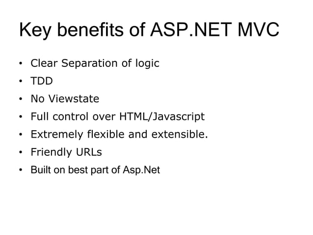 ASP.NET MVC Introduction | PPT