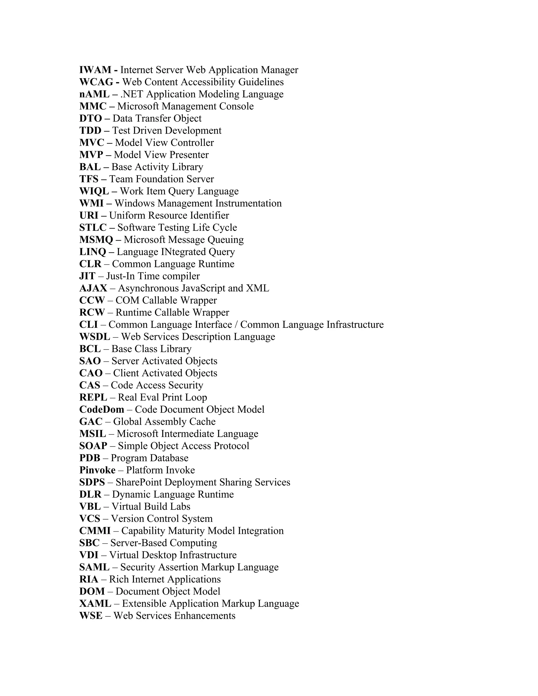 Asp.Net Abbreviations | PDF