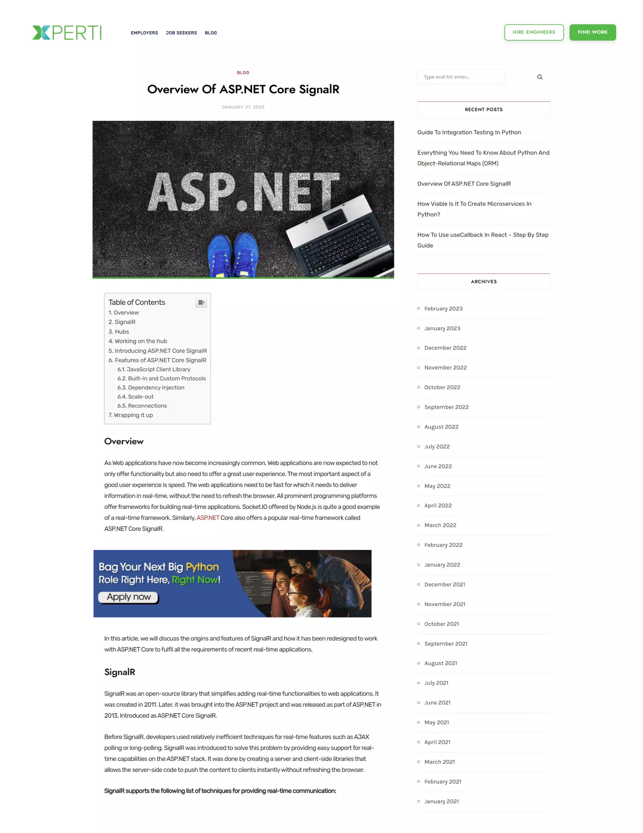 Overview Of Aspnet Core Signalr Pdf Computer Software And Applications Computing
