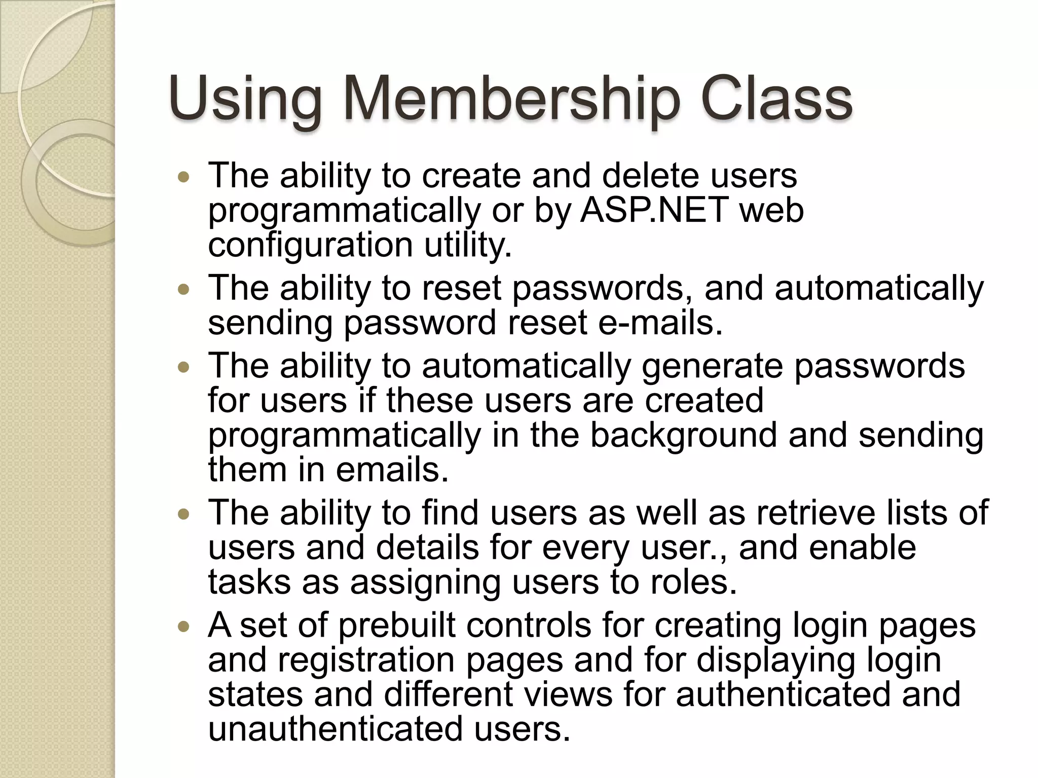ASP.NET Lecture 5 | PPTX