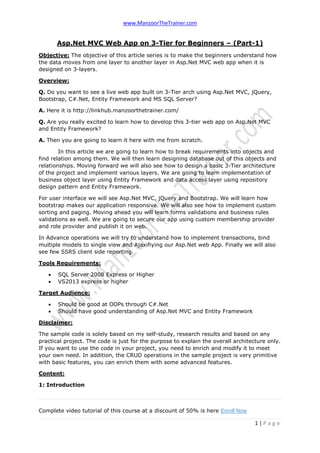 Asp net-mvc-3 tier | PDF