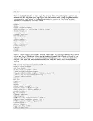 Asp.Net The Data List Control | PDF