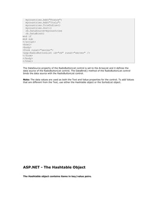 Asp.Net The Data List Control | PDF