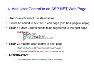 ASP.NET User Controls - 20090828 | PPT