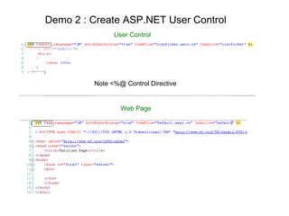 ASP.NET User Controls - 20090828 | PPT