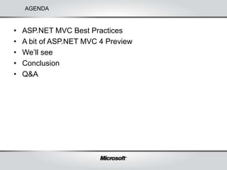 ASP.NET MVC Best Practices malisa ncube | PPT