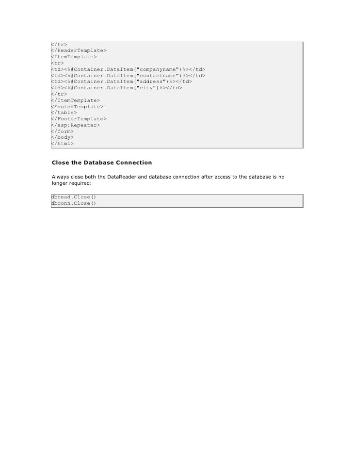 Aspnet Database