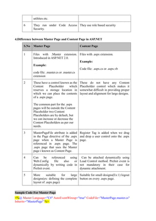 Asp.Net difference faqs- 10 | PDF