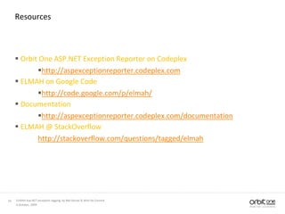 Asp.net exception reporter | PPT
