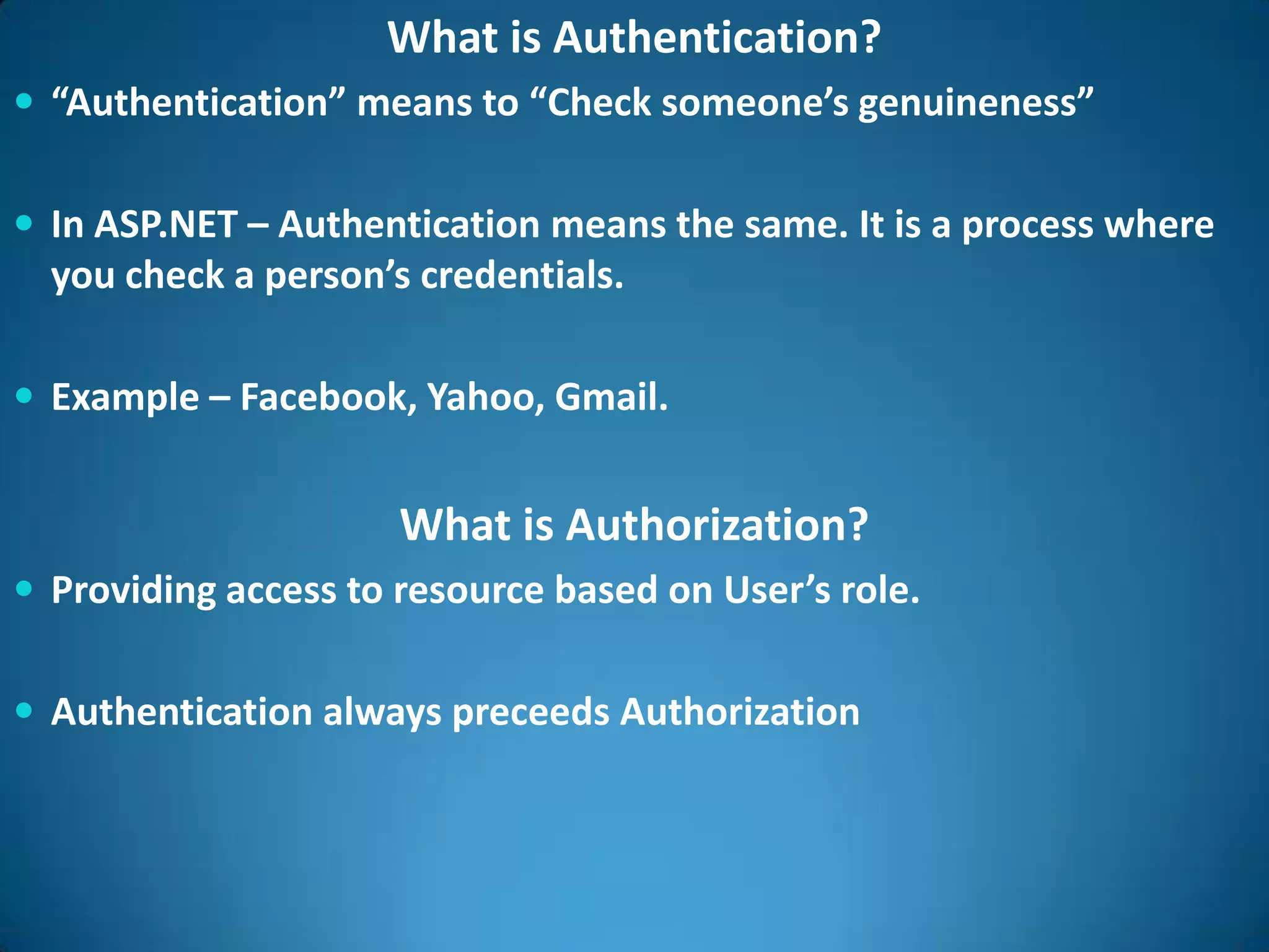 Asp.net membership anduserroles_ppt | PPTX | Internet | Computing