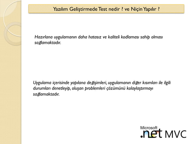 ASP.Net MVC ile Web Uygulamaları -12(Test Drive Developmet) | PPT