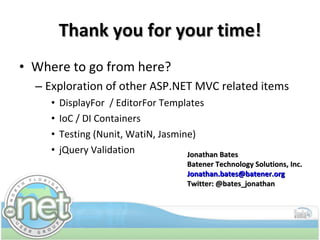 ASP.NET MVC - In the Wild | PPT | Web Development | Internet