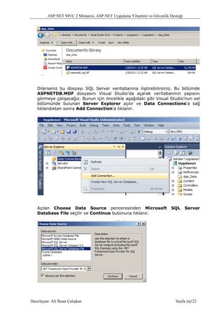 ASP.NET MVC 2 Mimarisi, ASP.NET Uygulama Yönetimi ve Güvenlik Desteği | PDF